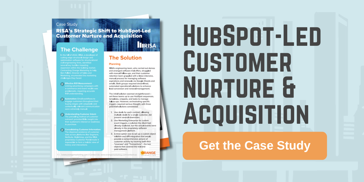 RISA’s HubSpot-Led Customer Nurture and Acquisition Case Study | Orange Marketing
